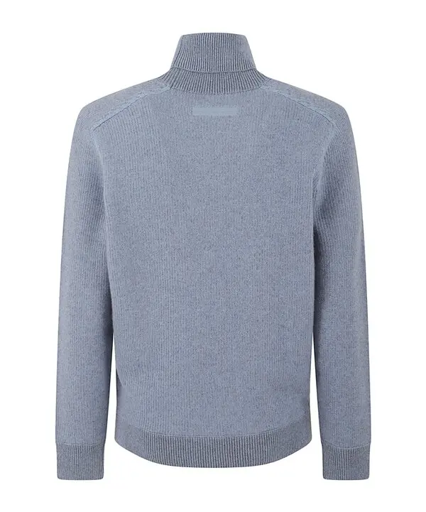 Zegna Ribbed Turtleneck Sweater - Blue