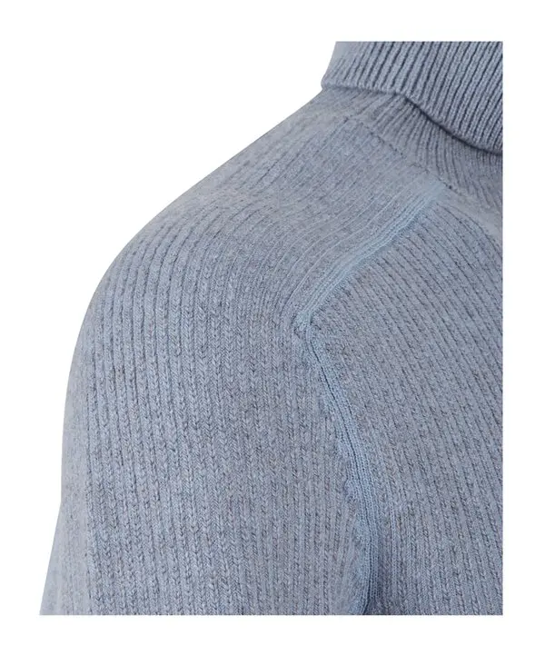 Zegna Ribbed Turtleneck Sweater - Blue