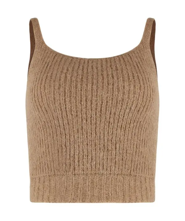 Peserico Ribbed Knit Top - Brown