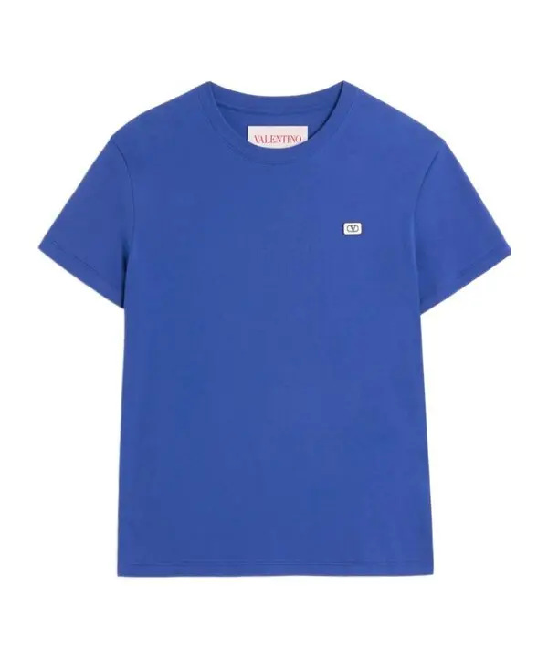 Valentino Garavani Vlogo Embroidered Crewneck T-shirt - Blue