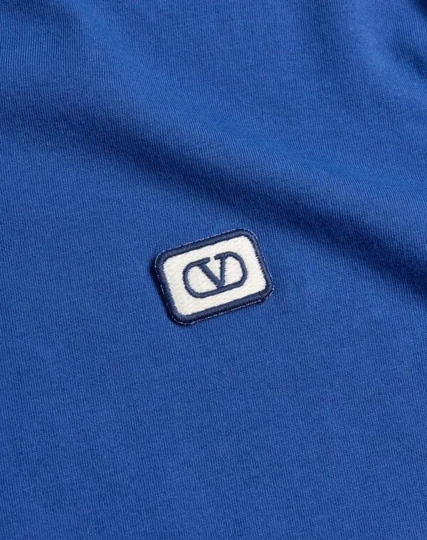 Valentino Garavani Vlogo Embroidered Crewneck T-shirt - Blue