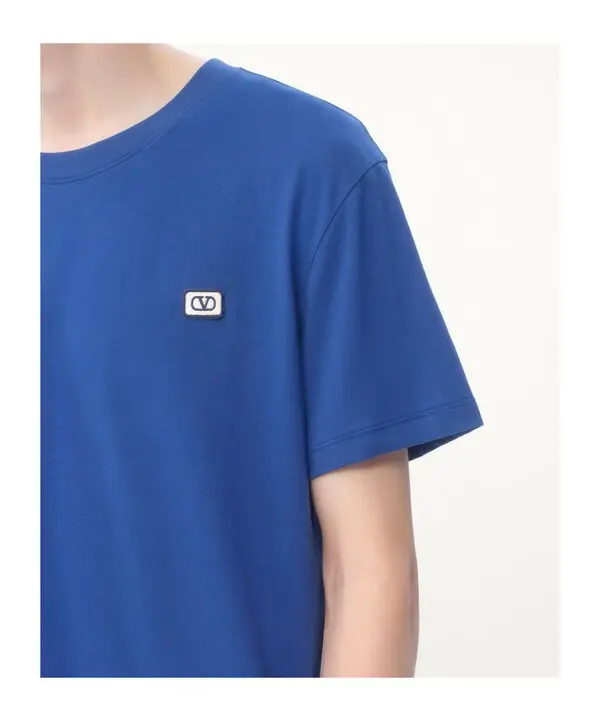 Valentino Garavani Vlogo Embroidered Crewneck T-shirt - Blue