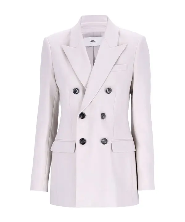 Ami Double-breasted Blazer - White