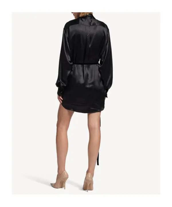 Balenciaga Wrap Collared Long-sleeve Dress