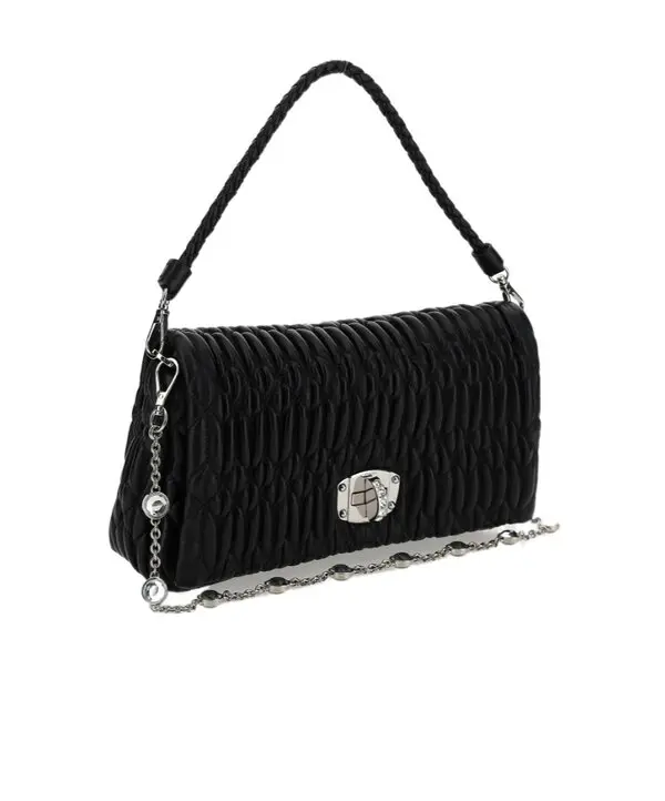 Miu Miu Crystal Strap Quilted Shoulder Bag