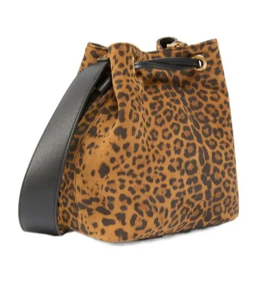 Pinko Leopard Printed Mini Bucket Bag