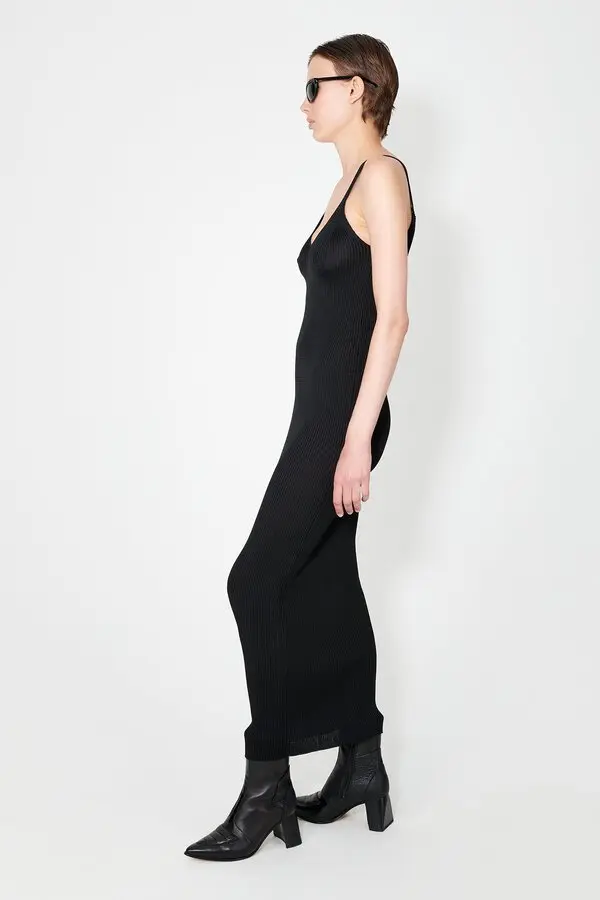 Our Legacy Sleeveless Maxi Ribbed Knit V-neck Dress