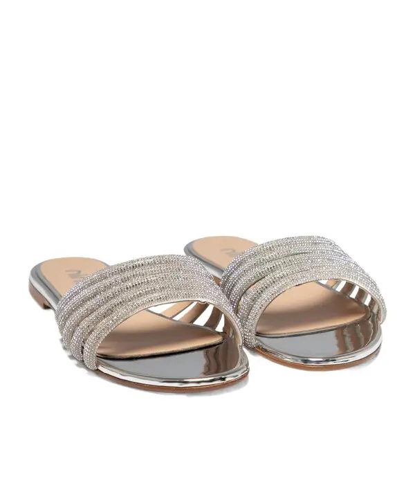 NINALILOU Elisa Crystal-embellished Slip-on Flat Sandals