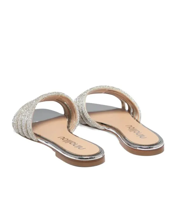 NINALILOU Elisa Crystal-embellished Slip-on Flat Sandals