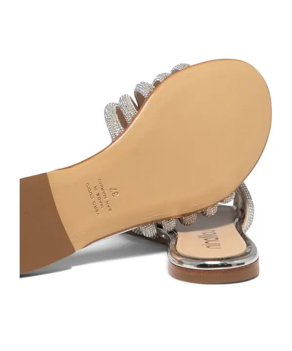 NINALILOU Elisa Crystal-embellished Slip-on Flat Sandals