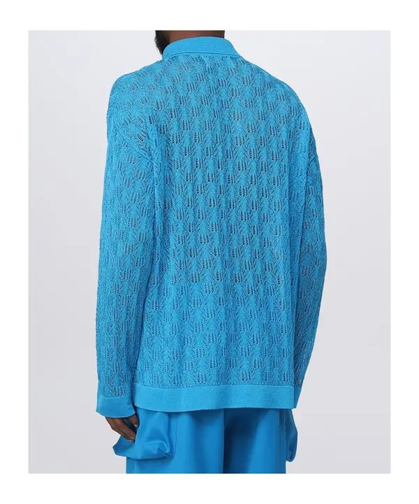 BONSAI Long-sleeved Polo Shirt - Blue