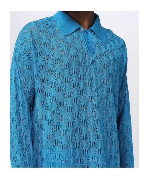 BONSAI Long-sleeved Polo Shirt - Blue