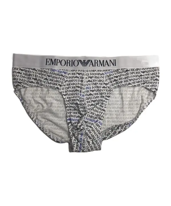 Emporio Armani Logo Printed Panties - Gray