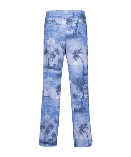 Palm Angels Tropical Printed Elastic Waist Trousers - Blue