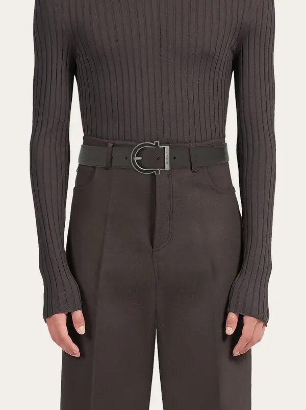 FERRAGAMO Gancini Belt - Black