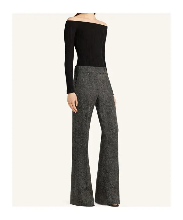 COURREGES Courrèges Off-shoulder Ribbed Top With Ac Logo - Black
