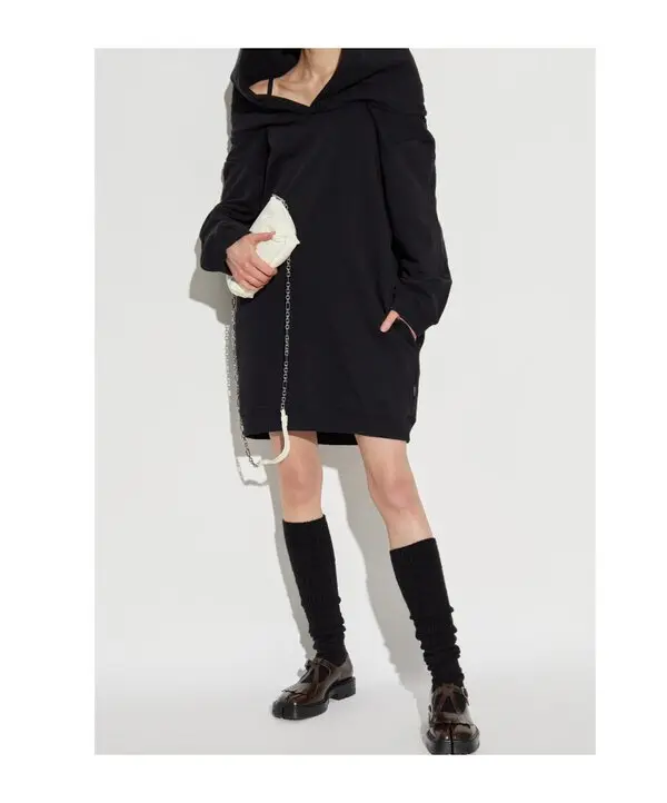 MAISON MARGIELA Oversized Hooded Mini Dress With Ribbed Cuffs