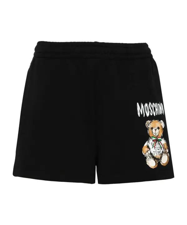 Moschino Teddy Bear Graphic Shorts - Black