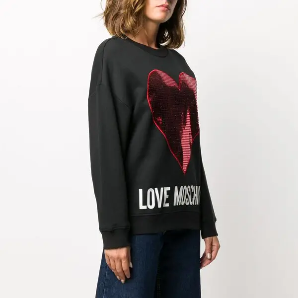Moschino Sequined Heart Logo Sweater