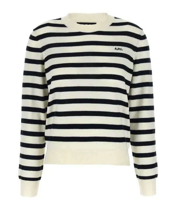 A.p.c. Josepha Striped Crewneck Sweater - White
