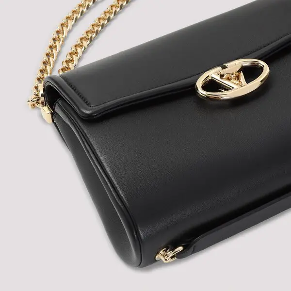 Valentino Garavani Vlogo Signature Foldover Top Shoulder Bag - Black