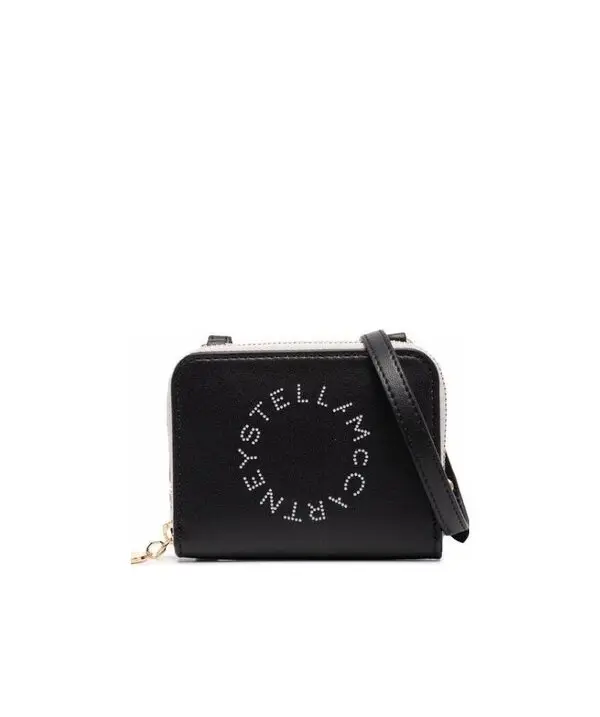 Stella McCartney Logo Detailed Strapped Wallet - Black