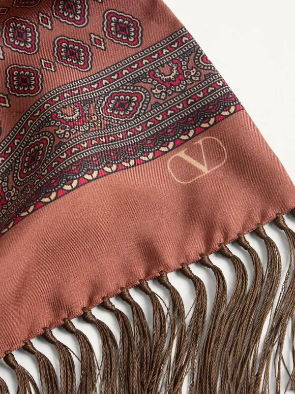 Valentino Garavani All-over Patterned Fringed Edge Scarf