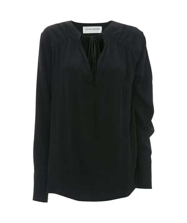 Victoria Beckham Gathered Detail Tie Blouse