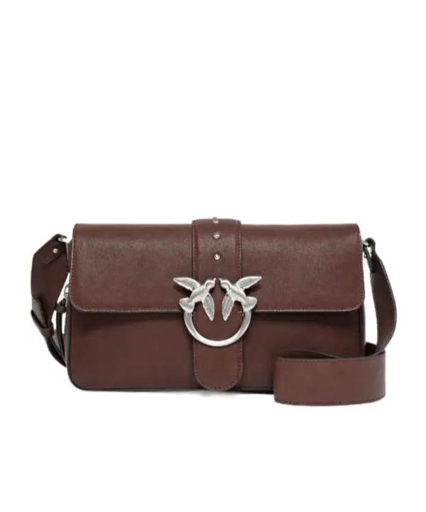 Pinko Medium Leather Classic Love Slouchy Shoulder Bag