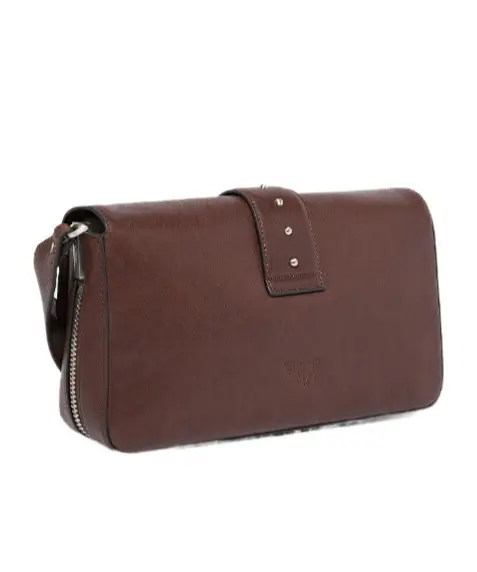 Pinko Medium Leather Classic Love Slouchy Shoulder Bag