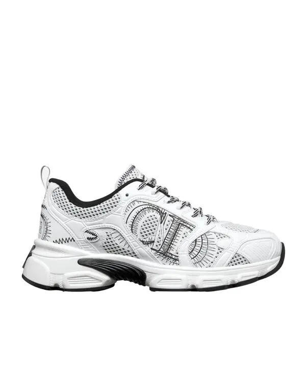 Dior Chrono Sneakers With Graphic Detailing - White/black