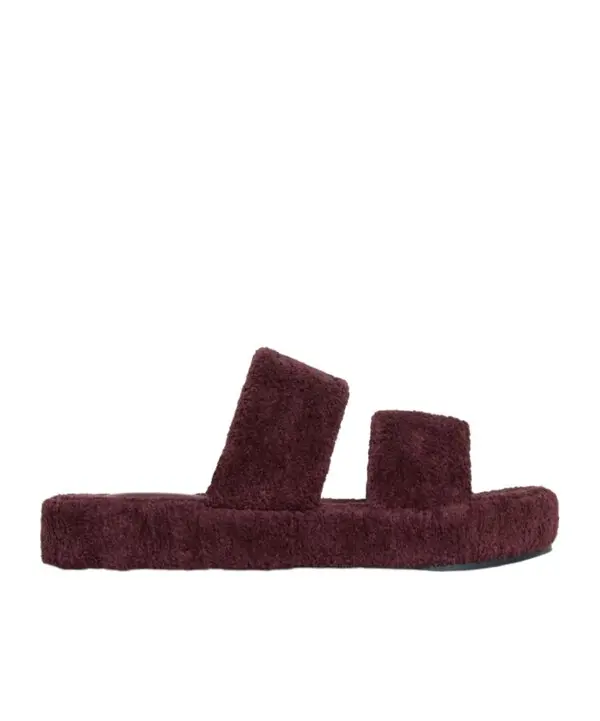 Celine Triomphe Open-toe Slippers - Red