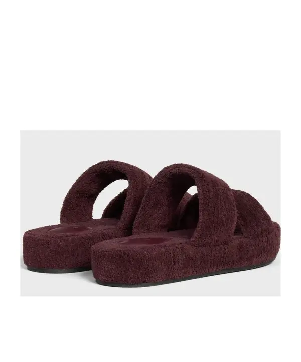 Celine Triomphe Open-toe Slippers - Red