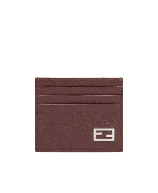 Fendi Baguette Logo Plaque Card Holder - Red