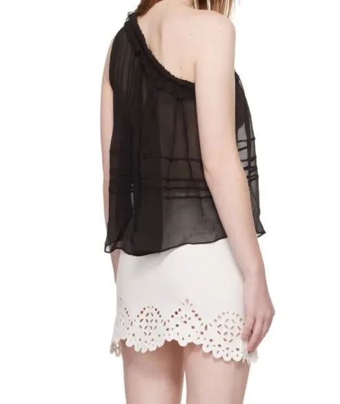 Isabel Marant Étoile Black Sheer Blouse With Bow Detail