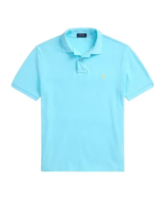 Polo Ralph Lauren Logo-embroidered Straight Hem Polo Shirt - Blue