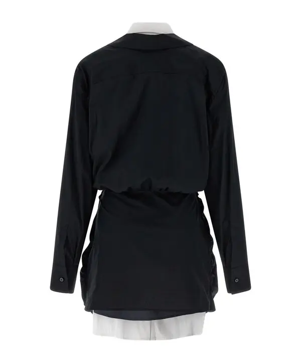 Attico Double Layer Asymmetrical Shirt Dress