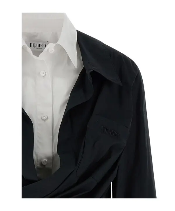 Attico Double Layer Asymmetrical Shirt Dress
