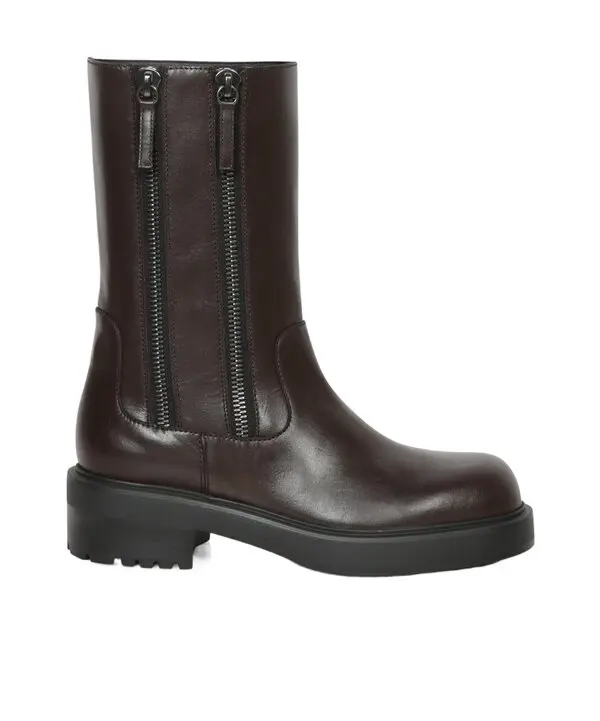 GIUSEPPE ZANOTTI Foustine Zipped Ankle Boots - Brown