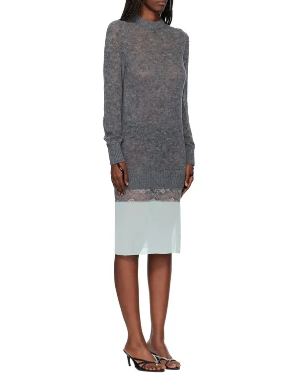 Coperni Knitted Patchwork Dress With Lace Trim