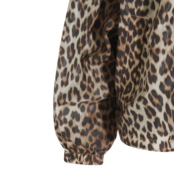 GANNI Leopard Print Hooded Jacket - No