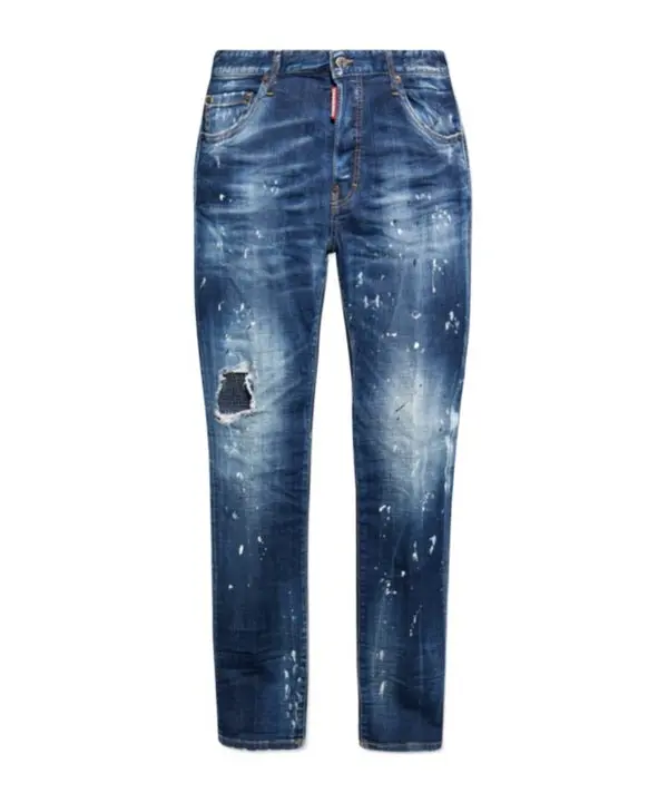 Dsquared2 Cool Guy Mid-rise Embellished Distressed Jeans - Blue