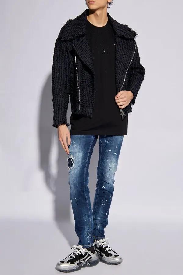 Dsquared2 Cool Guy Mid-rise Embellished Distressed Jeans - Blue