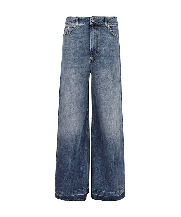Stella McCartney Wide-leg Button Denim Trousers - Blue
