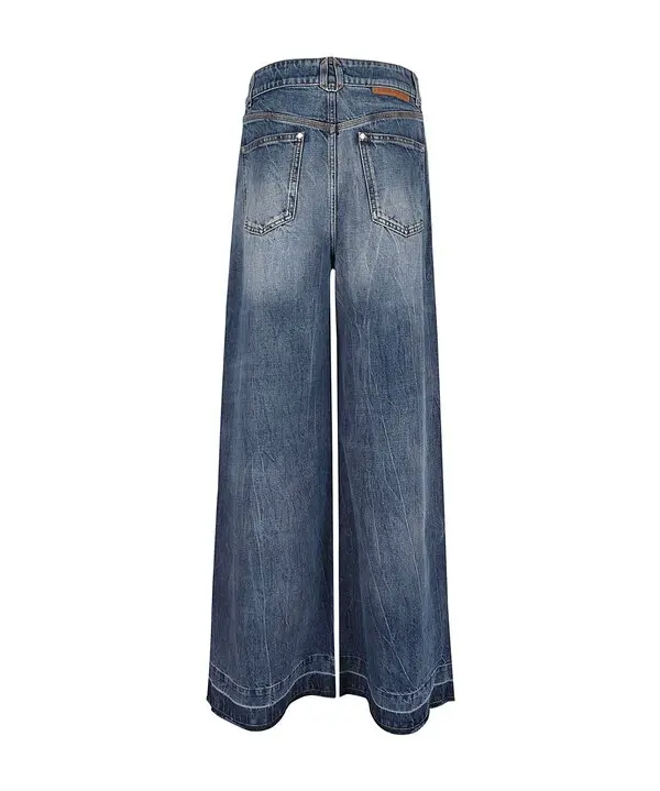 Stella McCartney Wide-leg Button Denim Trousers - Blue