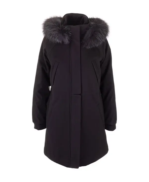 Loro Piana Icery" Hooded Long Jacket - Caviar