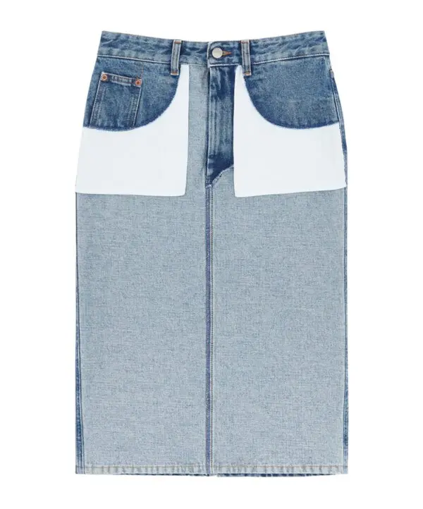 MAISON MARGIELA Denim Midi Skirt - Blue