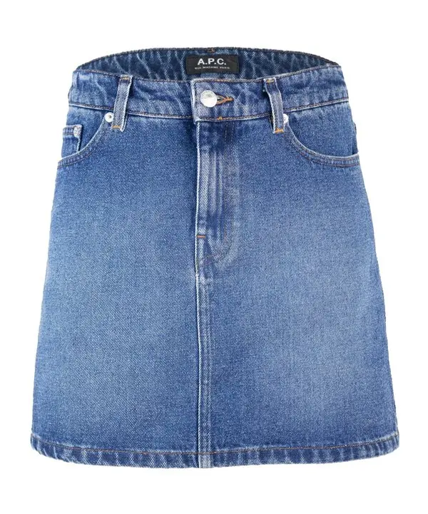 A.p.c. A-line Mini Denim Skirt - Washed Indigo
