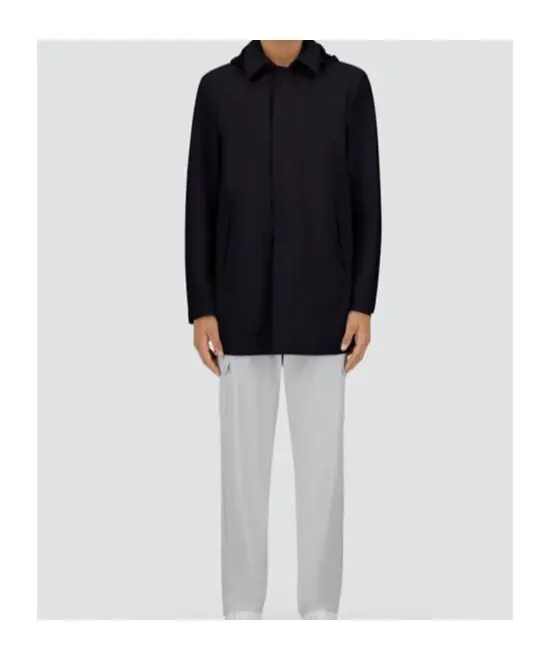 Herno Hooded Concealed-fastening Raincoat - Black