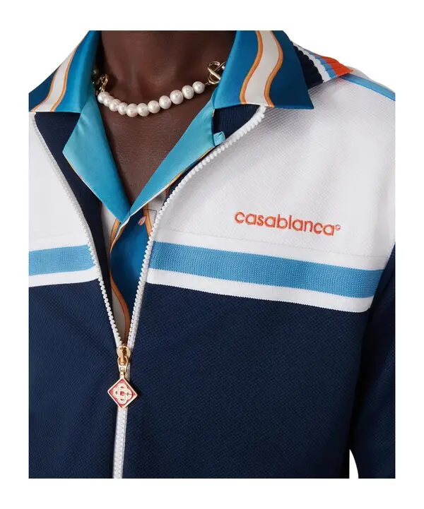 Casablanca Graphic Print Long Sleeve Zip Up Jacket